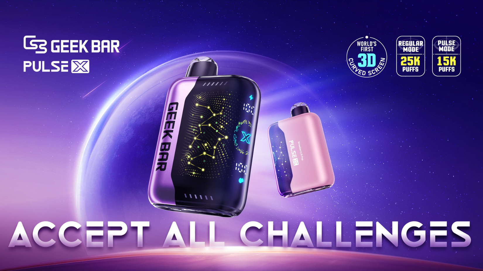 Pink and Blue Geek Bar Pulse X 25K Disposable Vape — VC