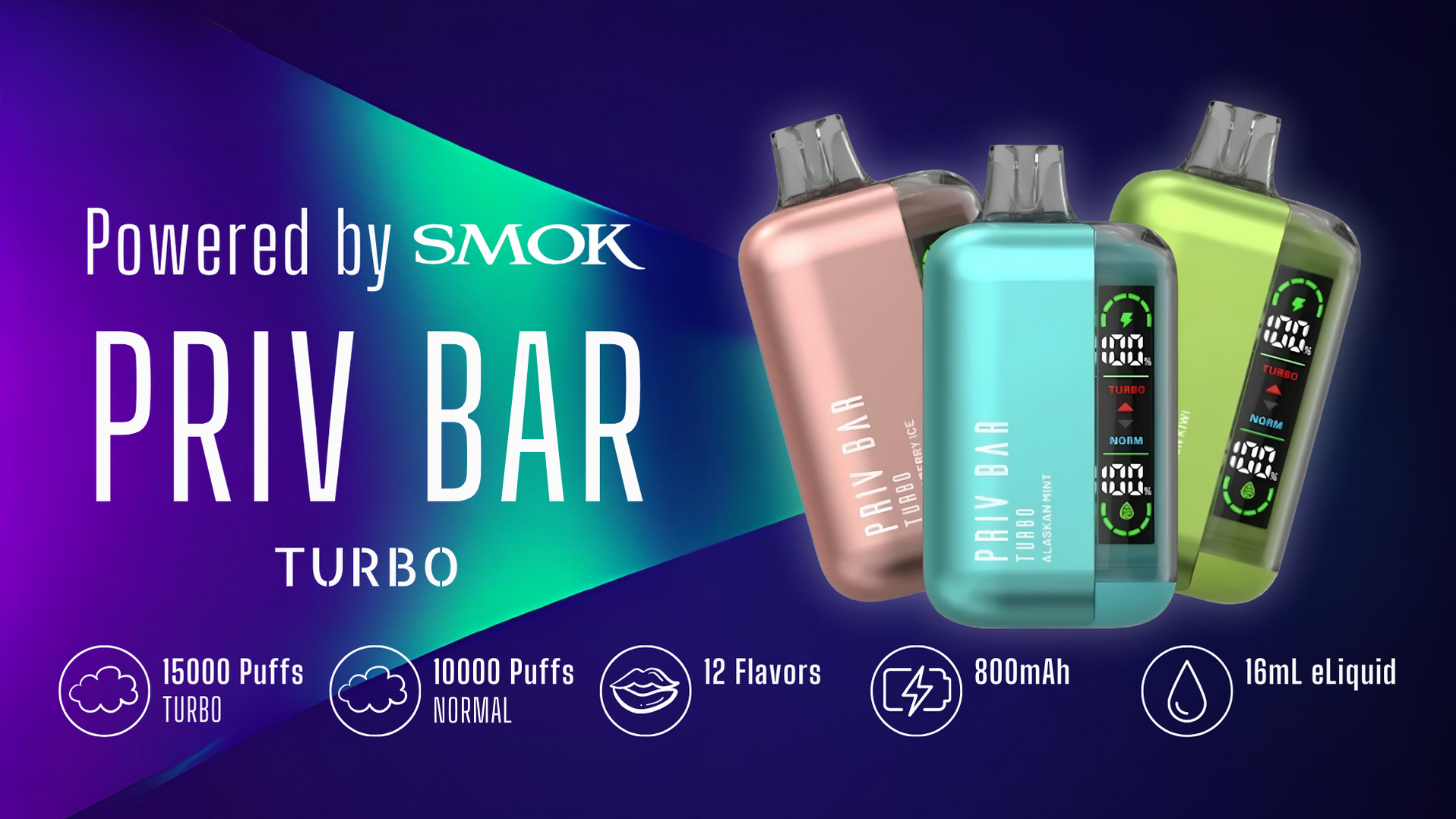 Priv Bar Turbo 15K Disposable Vape By Smok - 15,000 Puffs! — VC