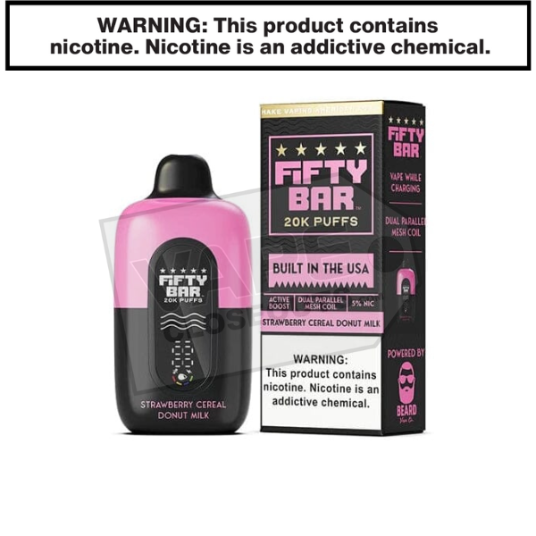 Strawberry Cereal Donut Milk Fifty Bar V2 20K Disposable Vape — VC