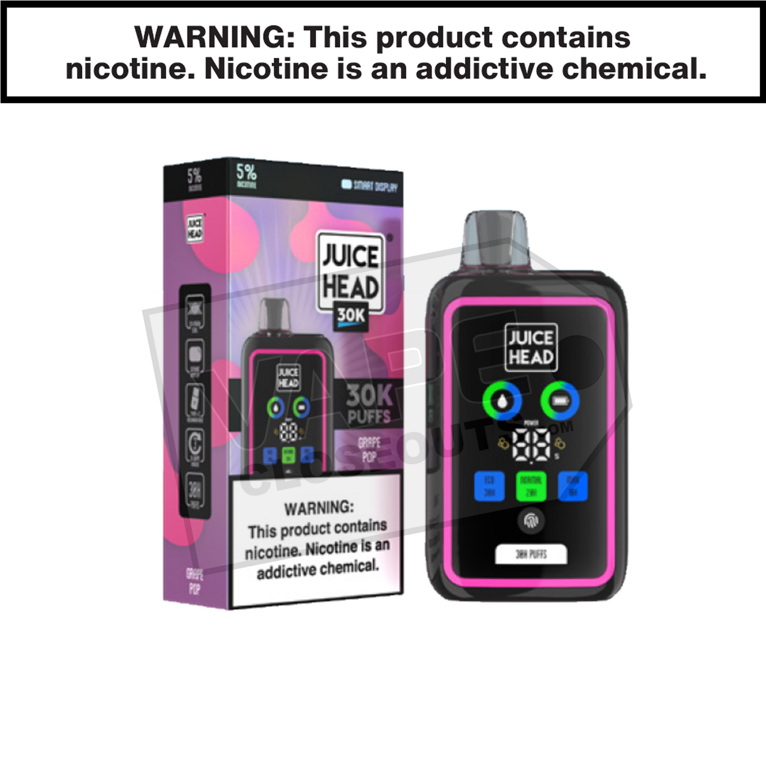 Grape Pop Juice Head 30k Disposable Vape — VC