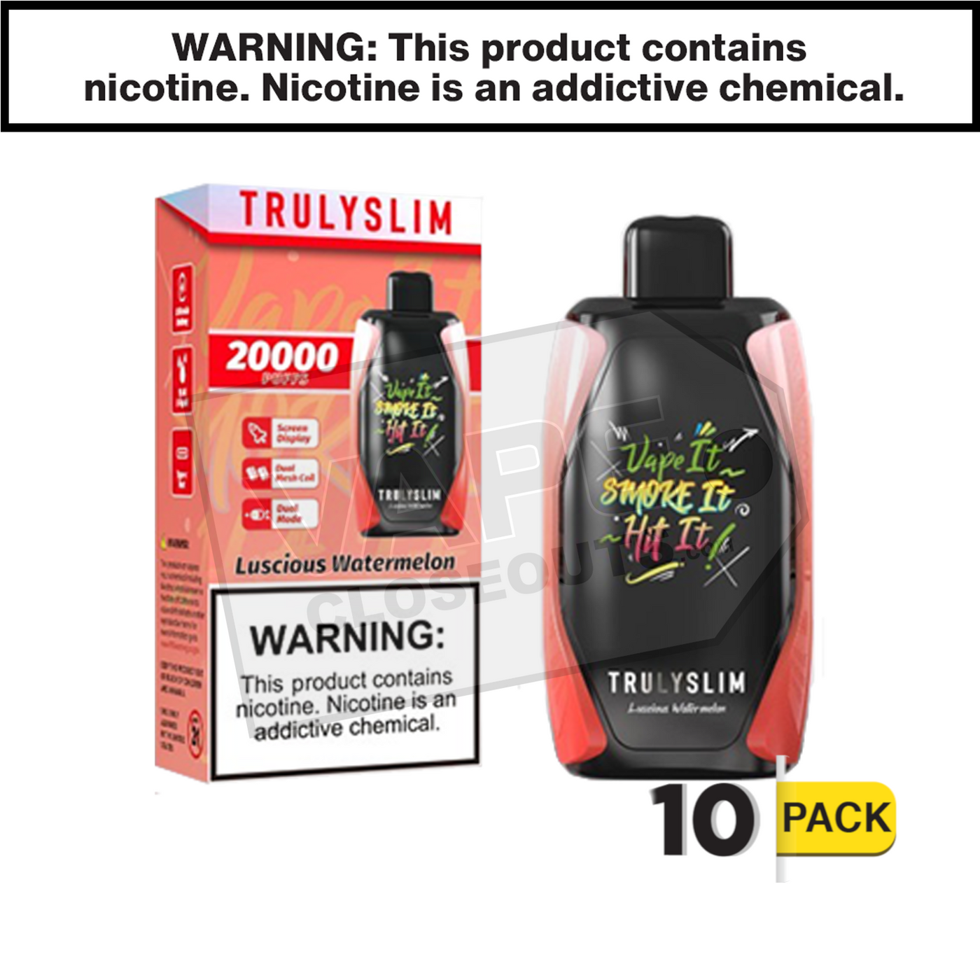 Luscious Watermelon Truly Bar Trulyslim 20k Disposable Vape — VC