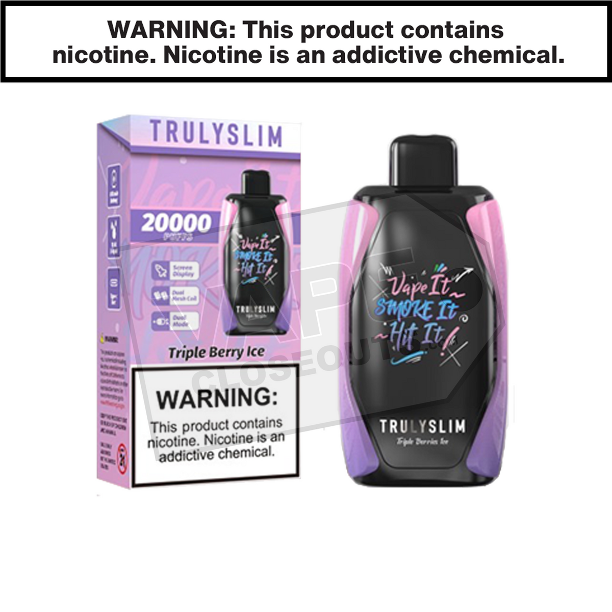 Triple Berry Ice Truly Bar Trulyslim 20k Disposable Vape — VC