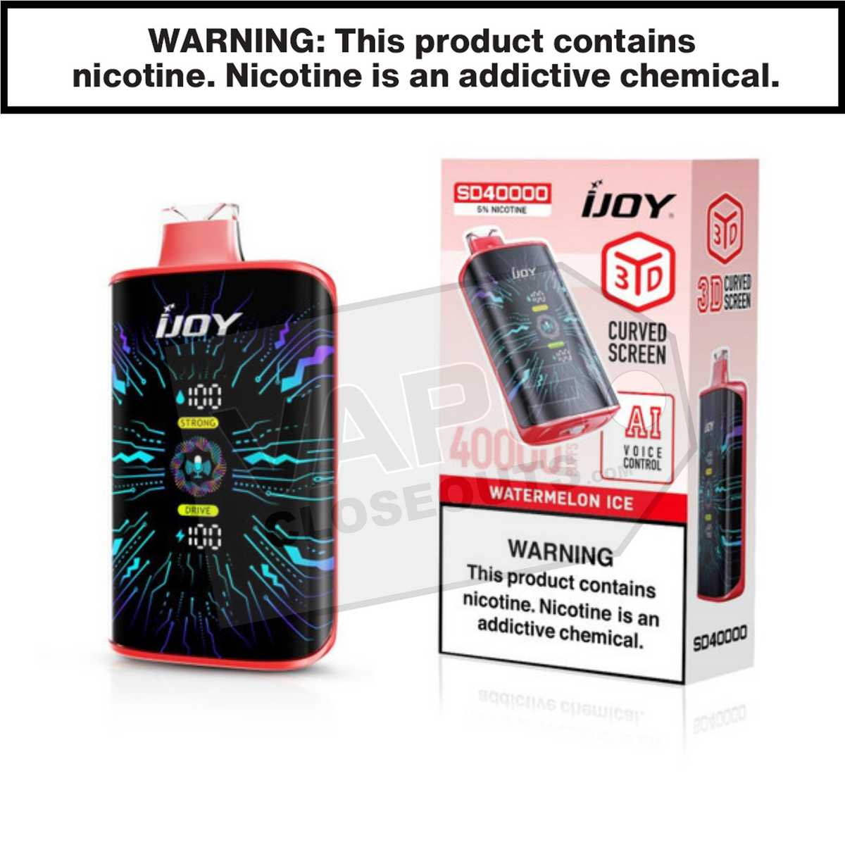 Watermelon Ice iJoy Bar SD40000 Disposable Vape — VC