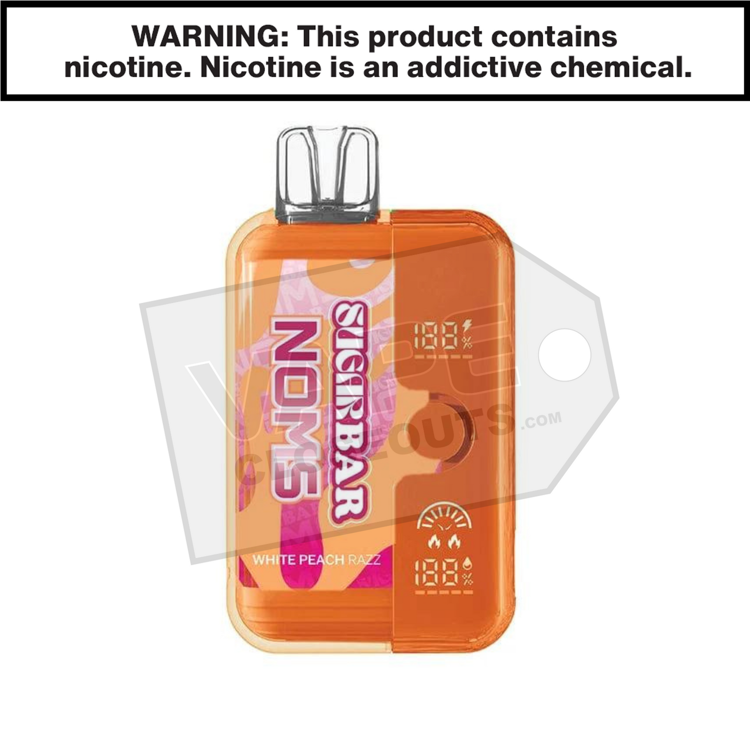 White Peach Razz Sugarbar X Noms 18000 Disposable Vape — VC