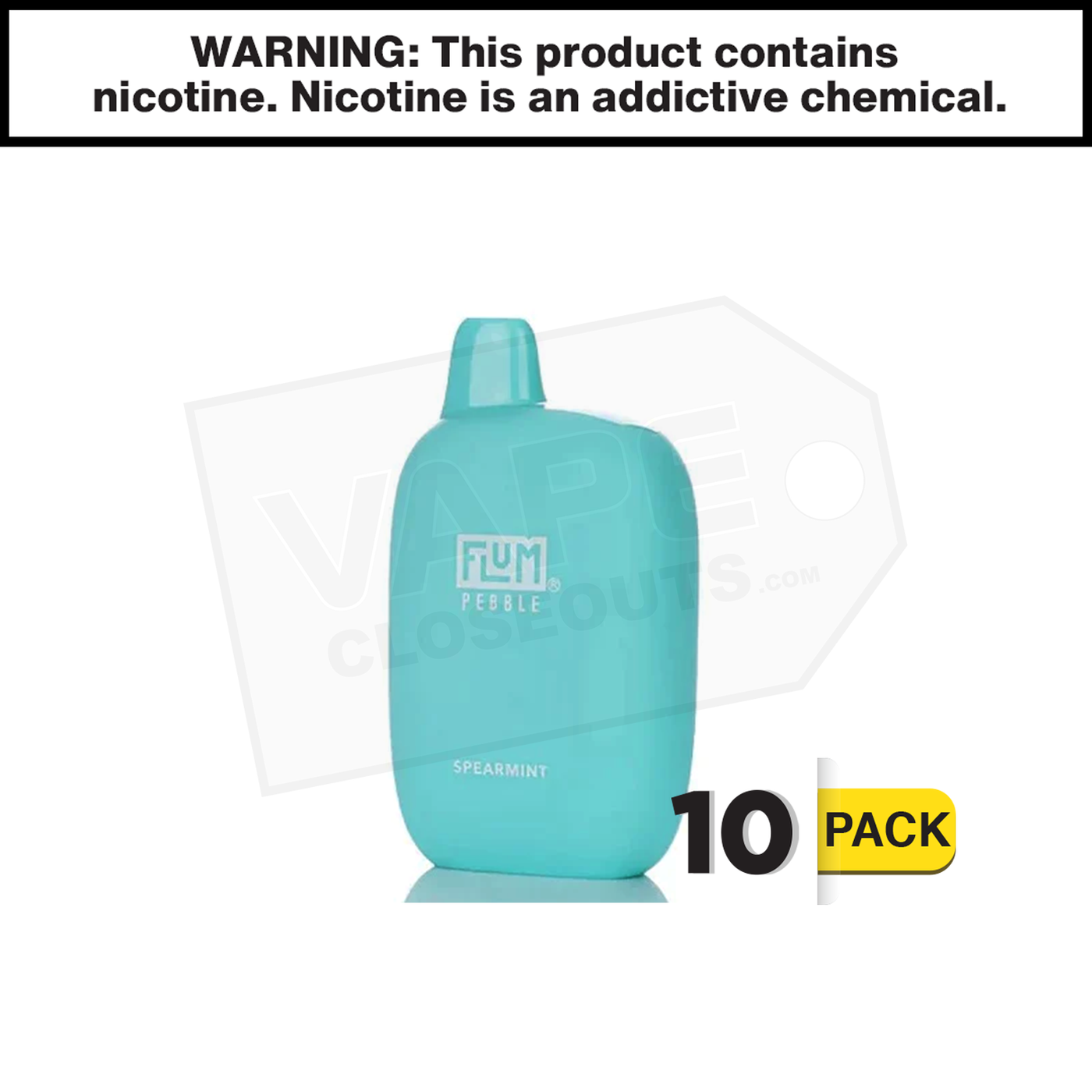 Flum Pebble | Spearmint | 6000 Puff Disposable Rechargeable Vape — VC